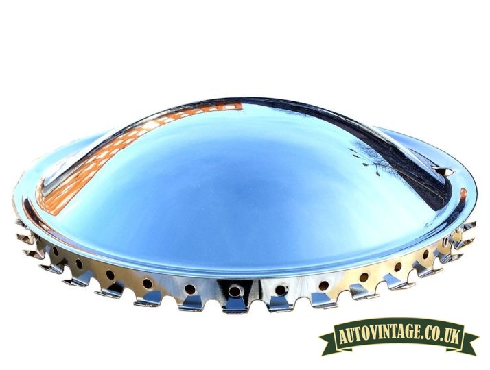 14” Steel Chrome Baby Moon hubcaps for sale - AUTOVINTAGE.CO.UK