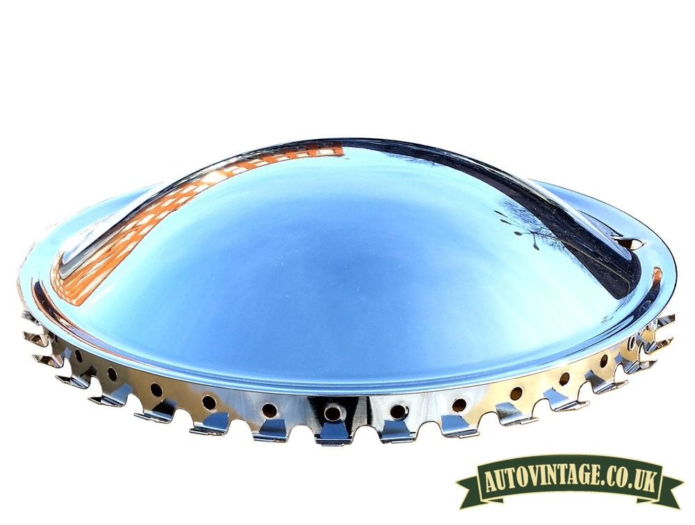 14” Steel Chrome Baby Moon hubcaps for sale - AUTOVINTAGE.CO.UK